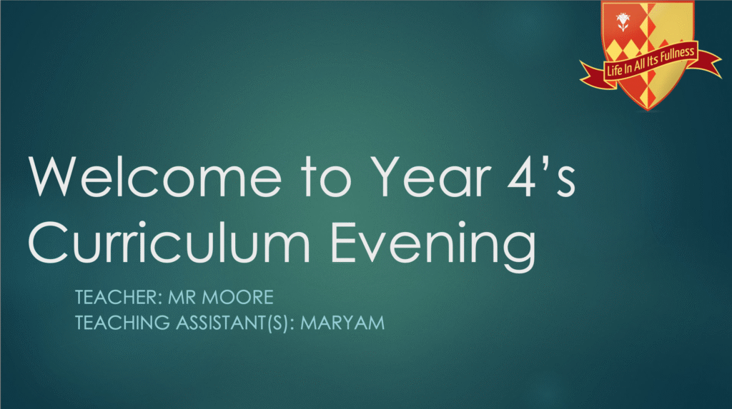 Class 4 – Curriculum evening – The Webspace For Class 4